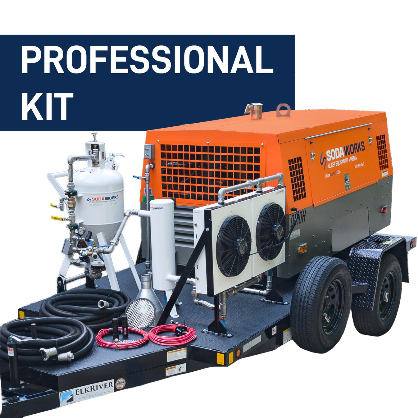 Professional Mobile Trailer-Mounted Soda Blasting System – Soda Works