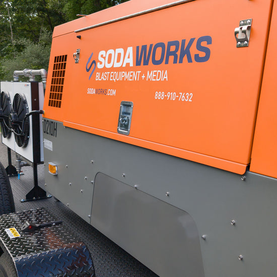 Professional Mobile Trailer-Mounted Soda Blasting System – Soda Works